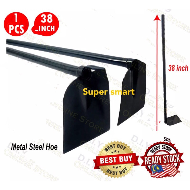 H/D BLACK METAL HOE 38” ( CANGKUL BESI DAN PENGOREK LONGKANG BESI ...