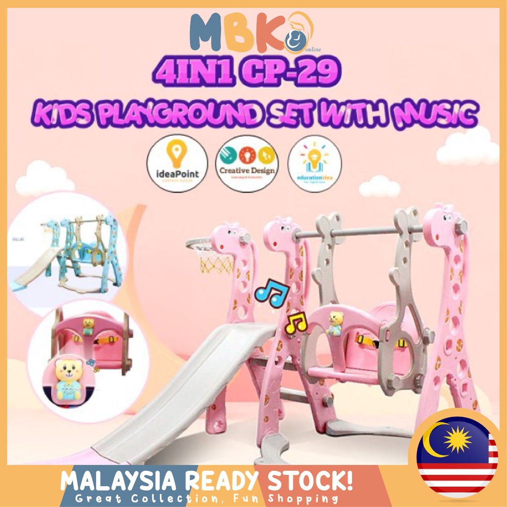 CP-29 4IN1 Kids Slide Playground Set Music Indoor Outdoor Slides Swing ...