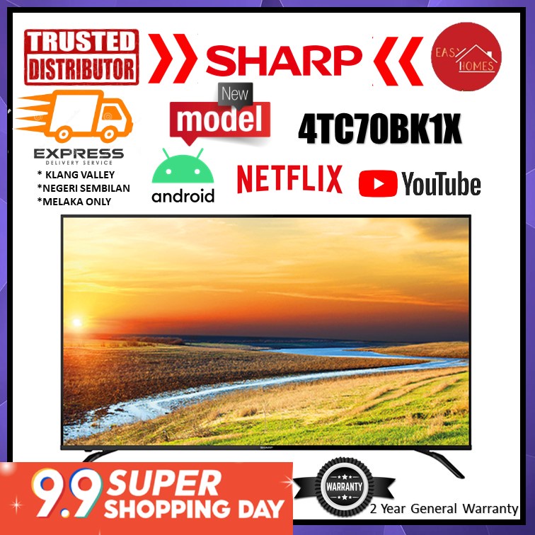 Sharp 70” 4K UHD LED TV 4TC70BK1X (ANDROID TV) | Shopee Malaysia