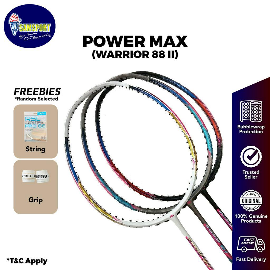 POWER MAX(WARRIOR 88 II) [BUY 1 FREE 1] [Unstrung][FREE STRING&GRIP] | Shopee Malaysia