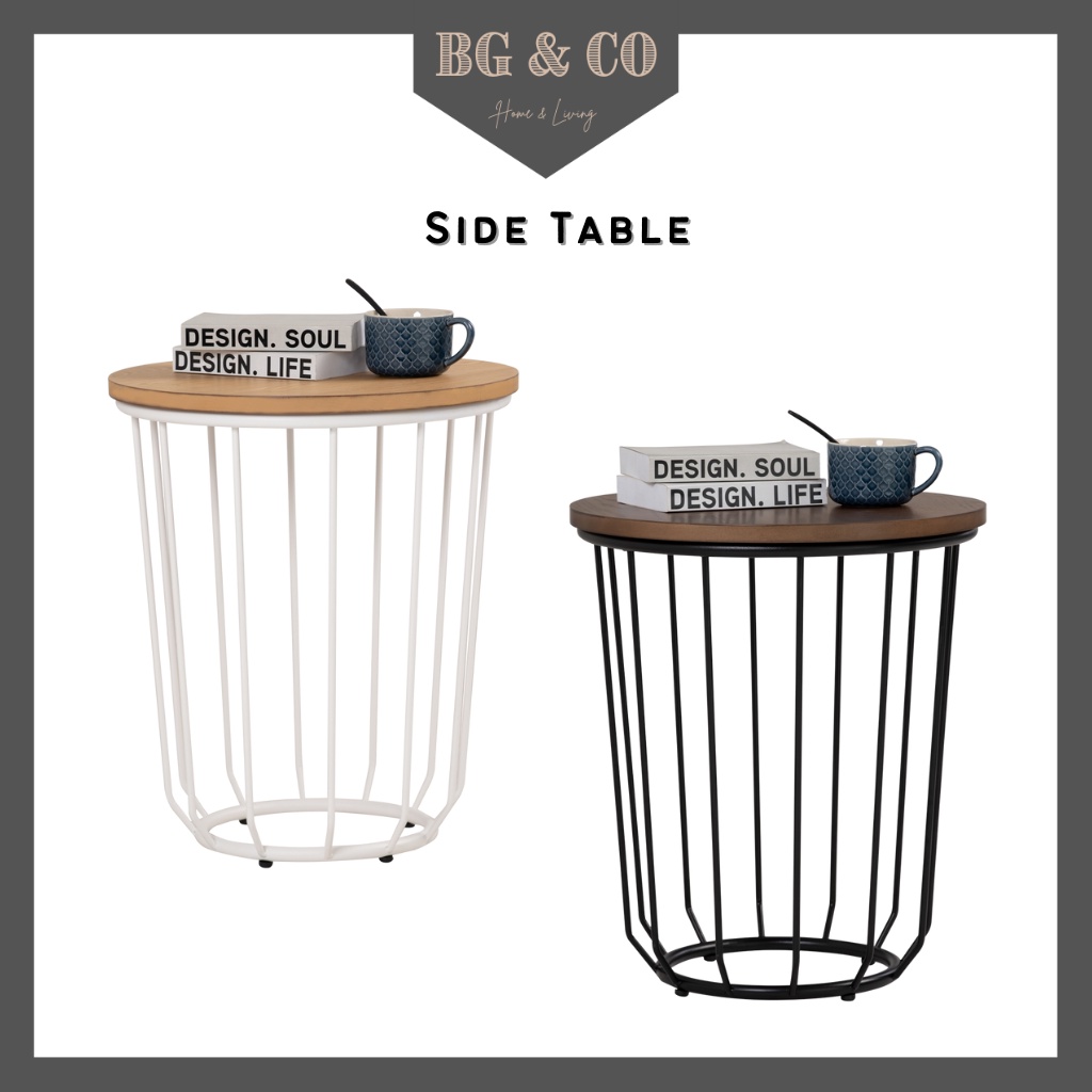 FLAX Side Table Bedroom Bedside Table Round Coffee Table Meja Bulat ...