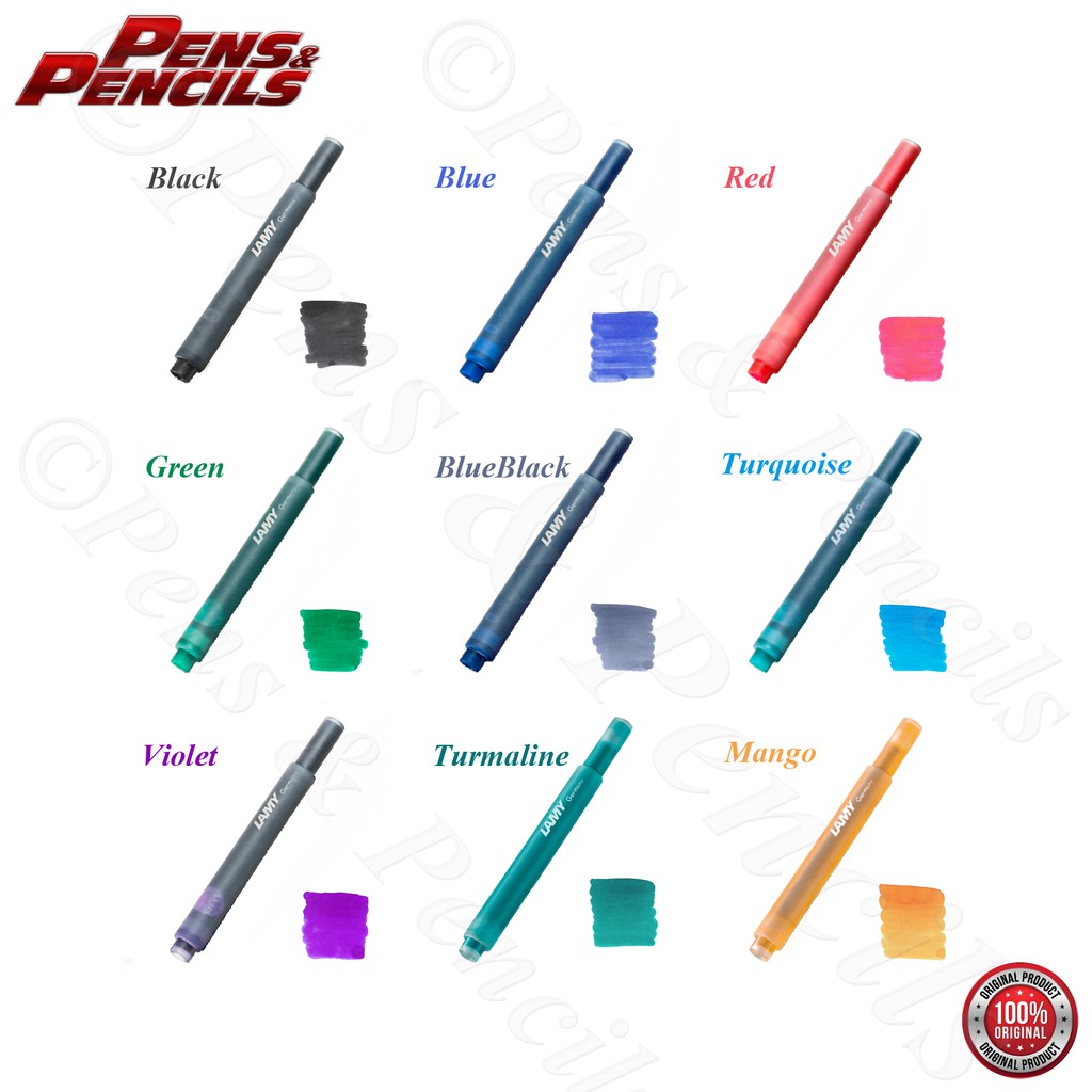 LAMY T10 Ink Cartridge Fountain Pen Refill Black Blue Red Green ...