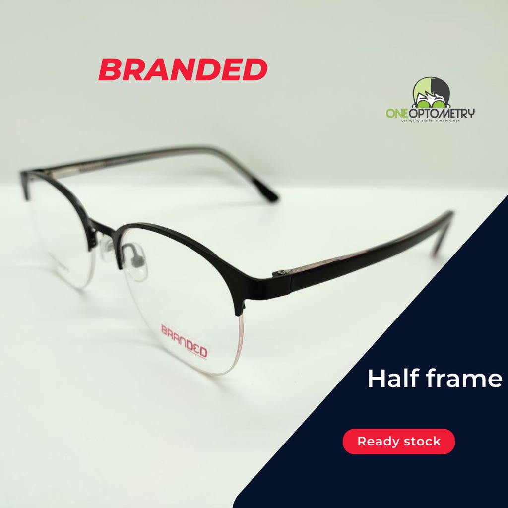 Branded Half Frame Glasses Bingkai Cermin Mata Separuh / Metal Frame ...