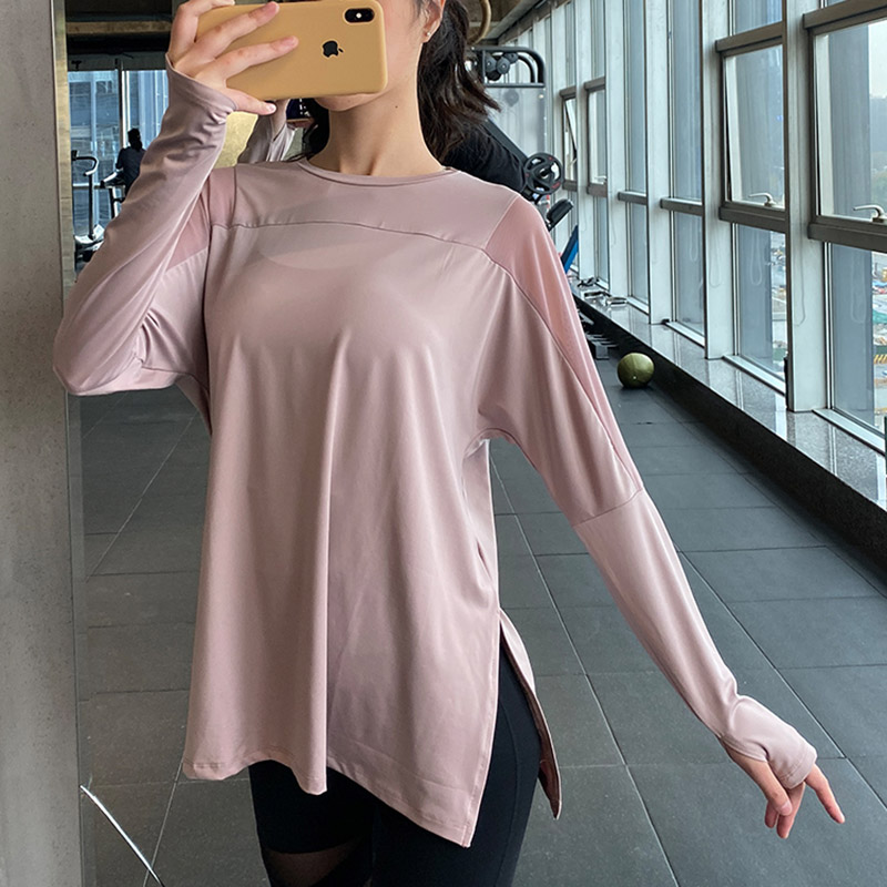 Loose Yoga Clothes For Fitness Sport Shirt Women Blouse O Neck Workout