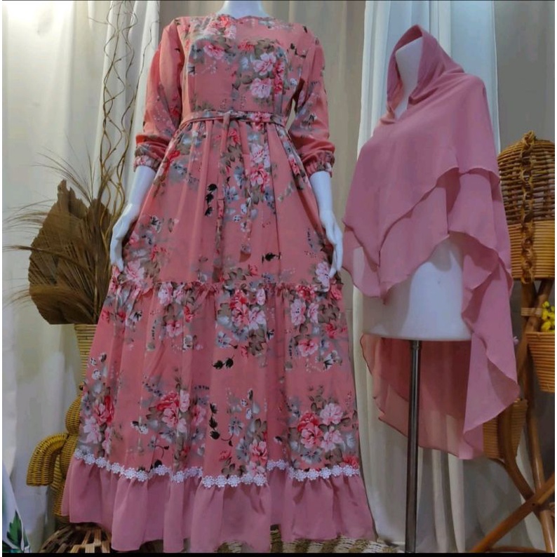 Monalisa sharia gamis | Shopee Malaysia