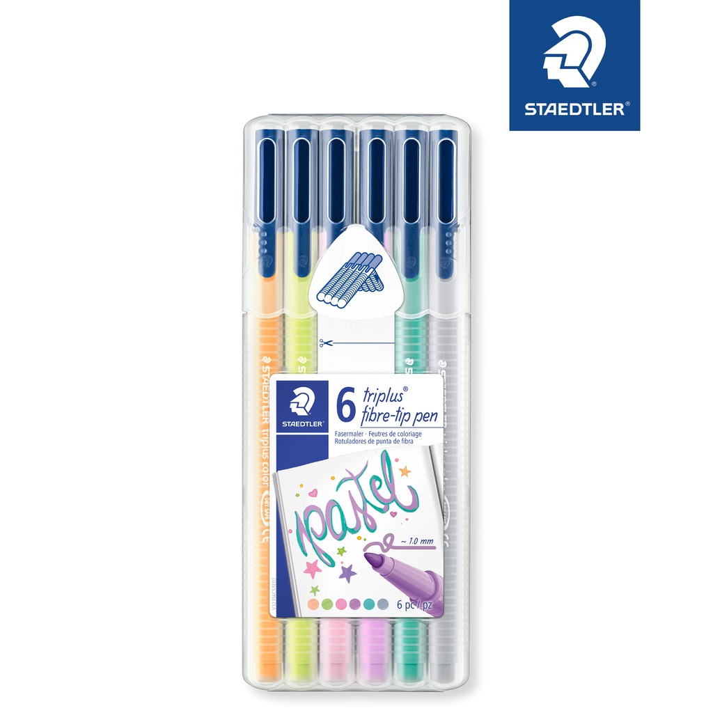 STAEDTLER TRIPLUS COLOR FIBER TIP PEN SET OF 6'S | Shopee Malaysia