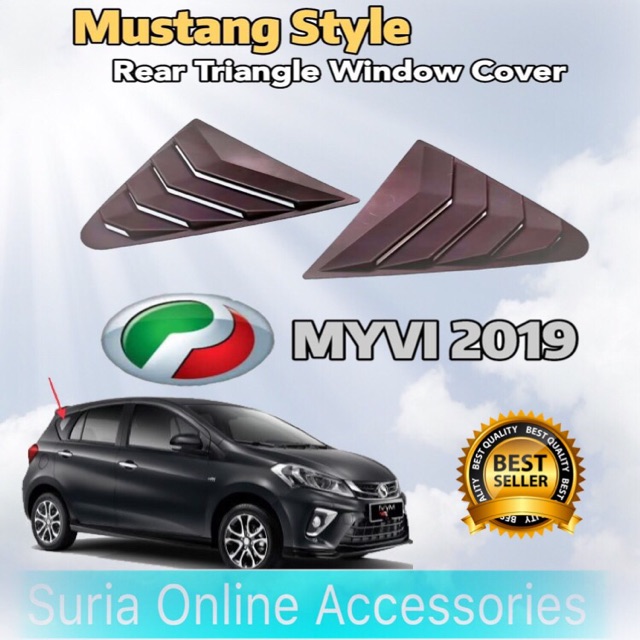 Perodua Myvi 2018-2023 Rear Triangle Window Protector | Side Louver sun ...