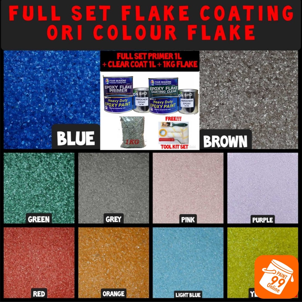 DIY EASY / Full Set Epoxy Colour Flakes Coating Toilet Floor ( FREE ...