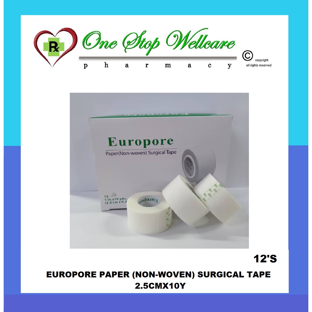 EUROPORE PAPER (NON-WOVEN) SURGICAL TAPE (1.25CM / 2.5CM / 5CM / 7.5CM) 1 BOX | Shopee Malaysia