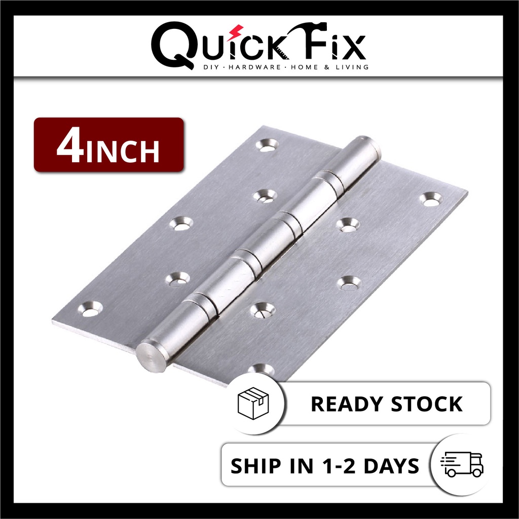 QuickFix Iron Steel & Nylon Door Hinges 4" Inch Metal Besi Ensel Pintu ...