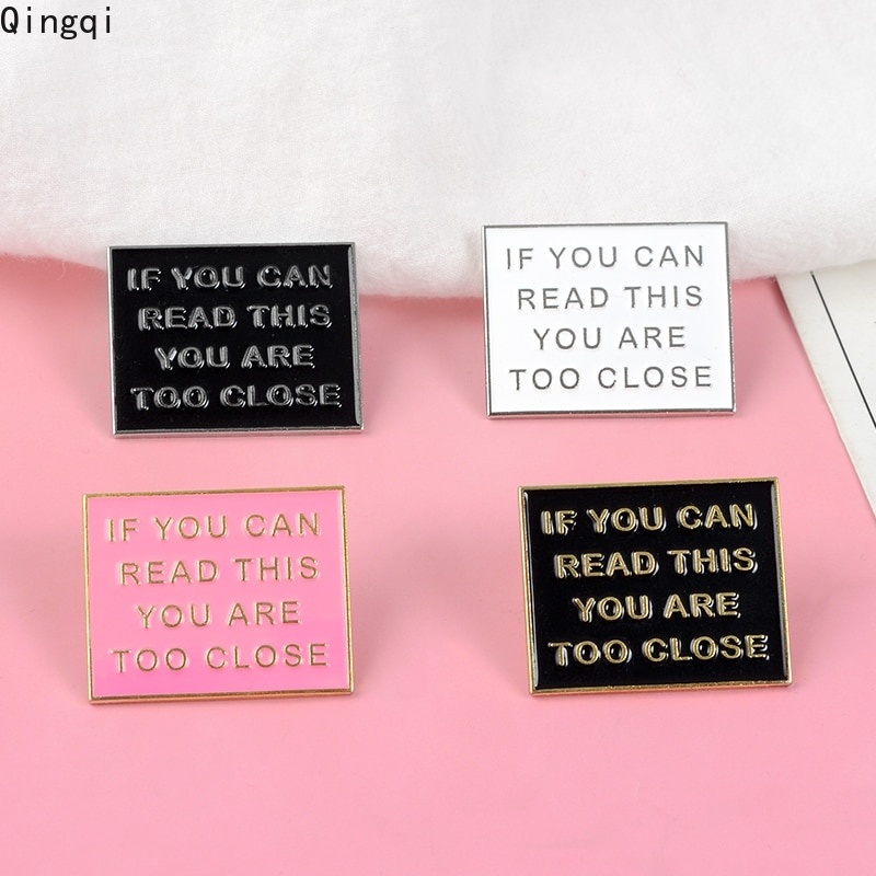 Creative TOO CLOSE Badge Lettering Anxiety Introvert Brooch Cool Anti ...