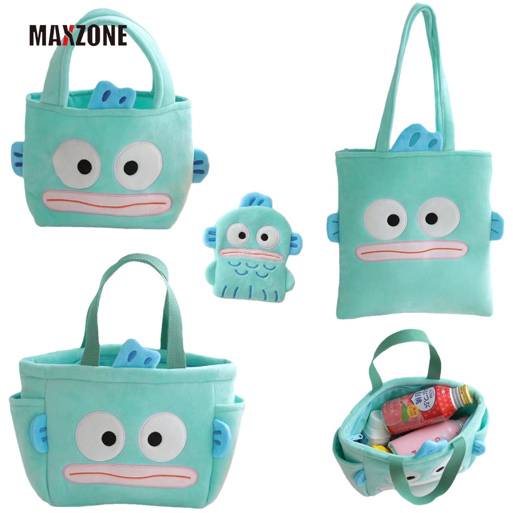 MAXZONE Cute Kawaii Anime Sanrios Hangyodon Cartoon Plush Toy Storage ...