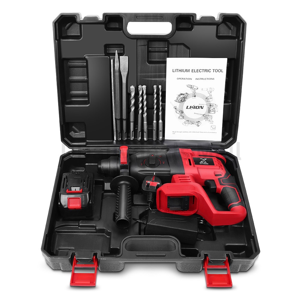 Xtitan 988vf Lithium Electric Hammer Drill Set Multifunction Rotary