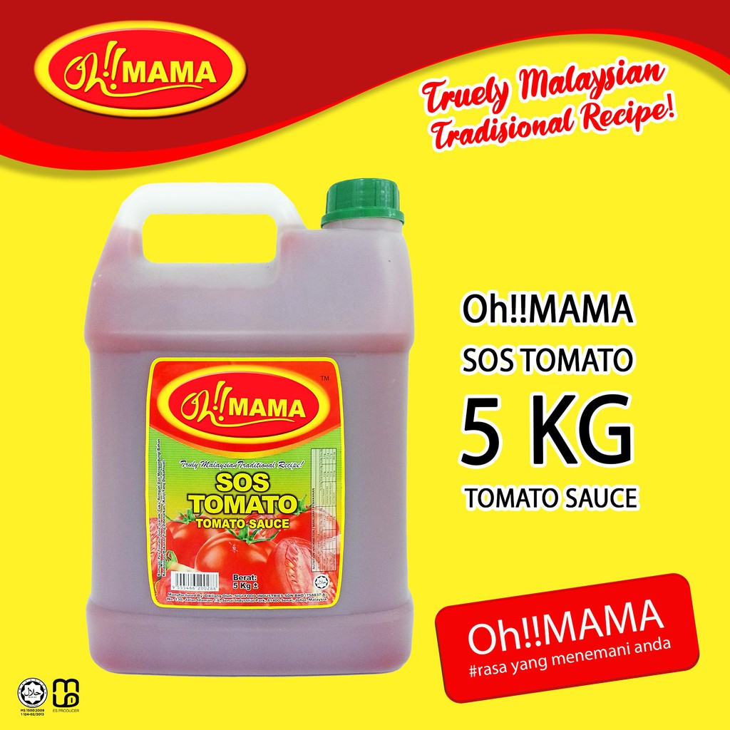 OhMAMA Sos Tomato | Tomato Sauce | Berat 5kg | HALAL Product | Shopee ...