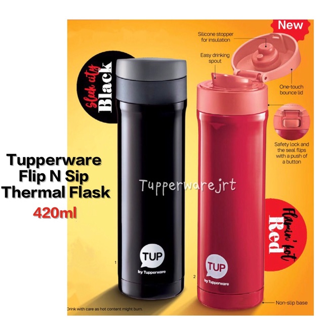 Tupperware Flip N Sip Thermal Flask 420ml x 1pc | Shopee Malaysia