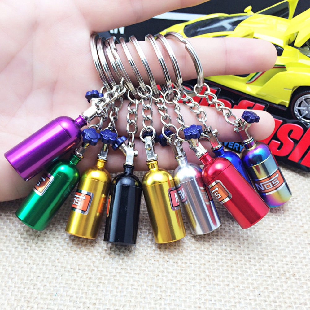 NOS Turbo Nitrogen Bottle Metal Key Chain Key Ring Holder Car Keychain ...