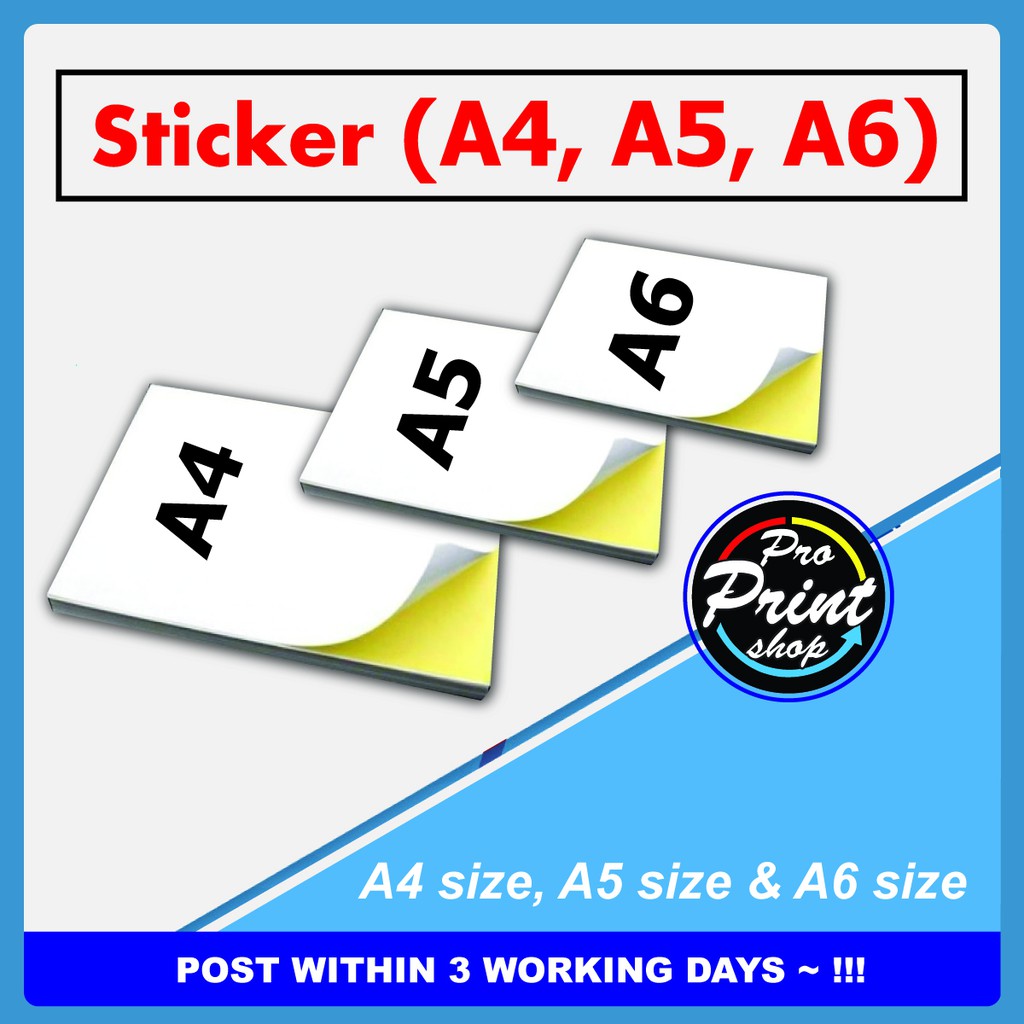 Sticker (A4, A5, A6 size) | Shopee Malaysia