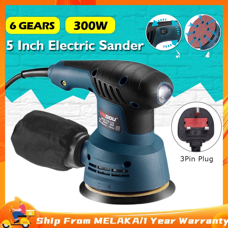 【READY STOCK】5 Inch 900W Random Sander with 100PC Sandpaper Sanding ...