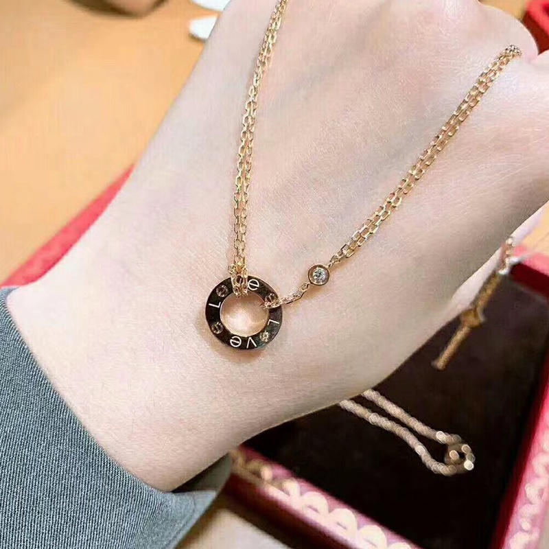Cartier/Cartier Love Ring Double Chain Necklace Without Diamond 18K ...