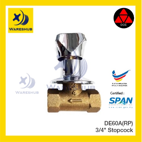DOE Basic Series Spring Stopcock DE60A(RP) 3/4" Bathroom Accessories ...