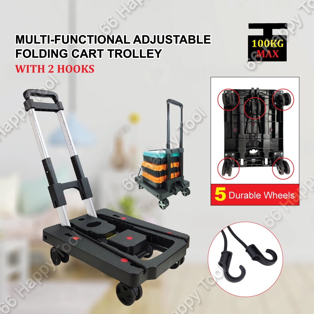 Folding Cart Trolley Multi-functional with Hook Rope Lightweight ...