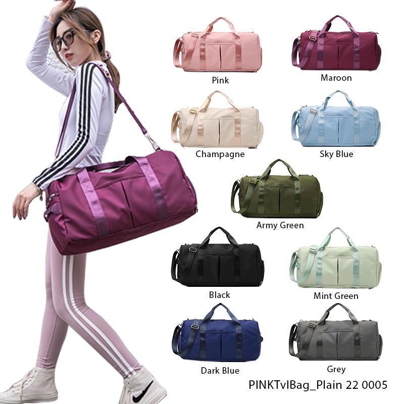 Beg Sandang 3-Dalam-1 Warna Merah Jambu Rekaan Kosong Nilon Ringan ...