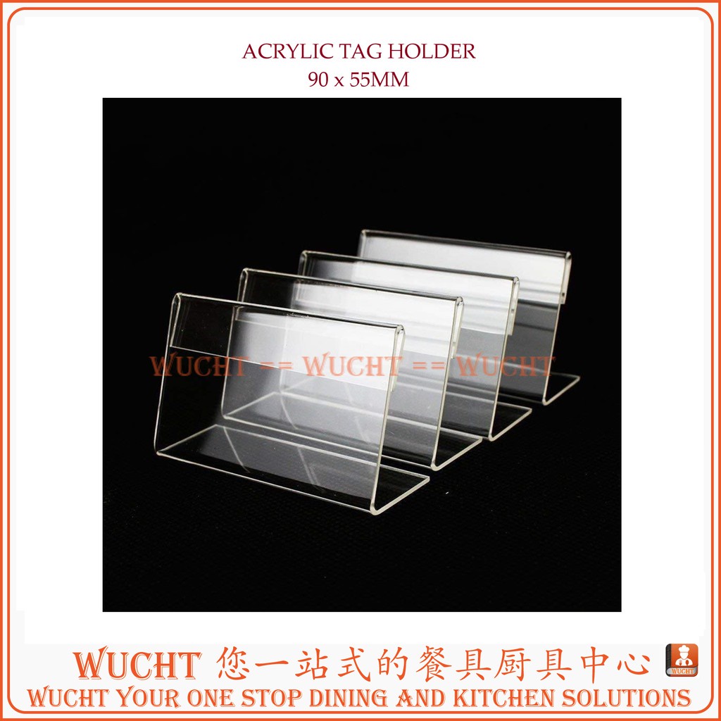 【WUCHT】10 x Acrylic Name Card Sign Display Holder Price Tag Label ...