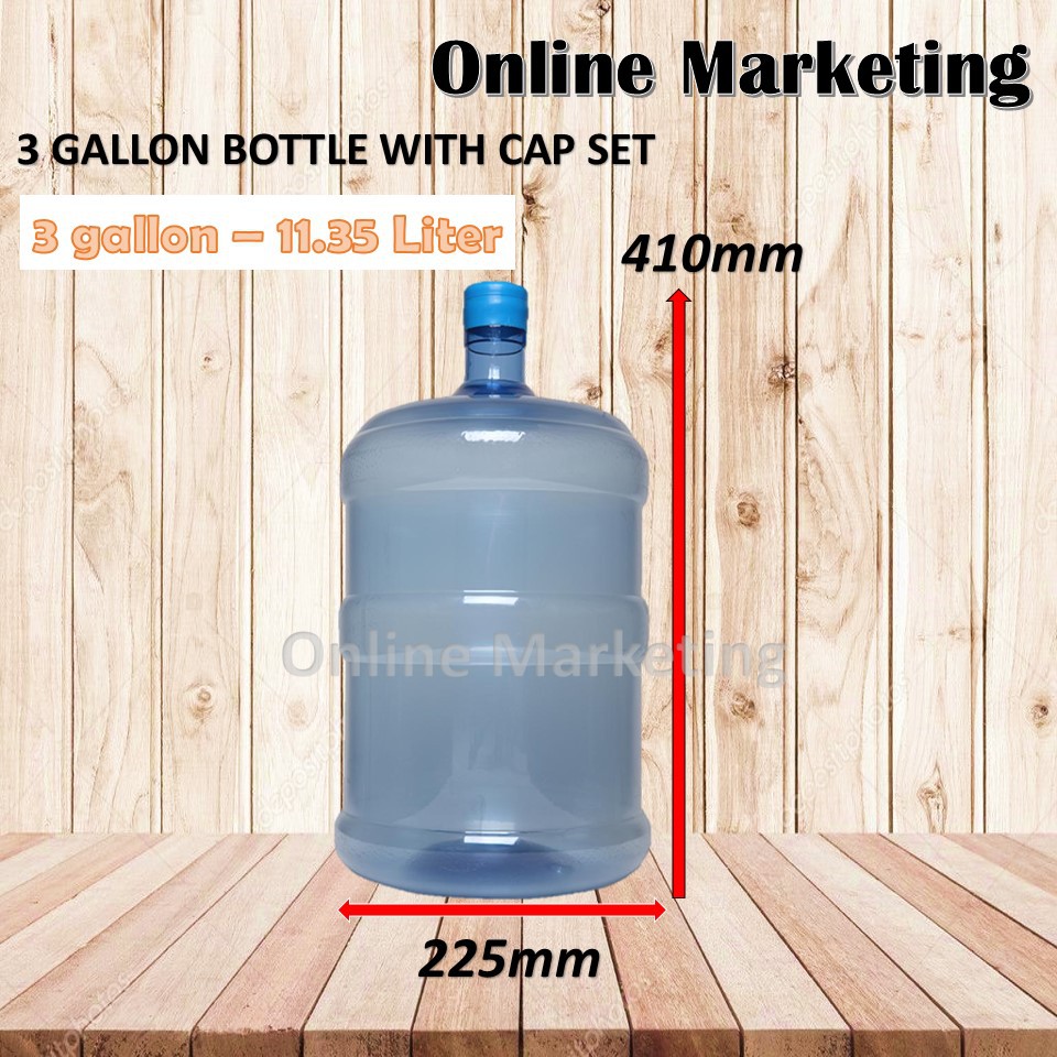 3 Gallon or 5 Gallon Water Bottlo With Cap Set For Water Dispenser ...
