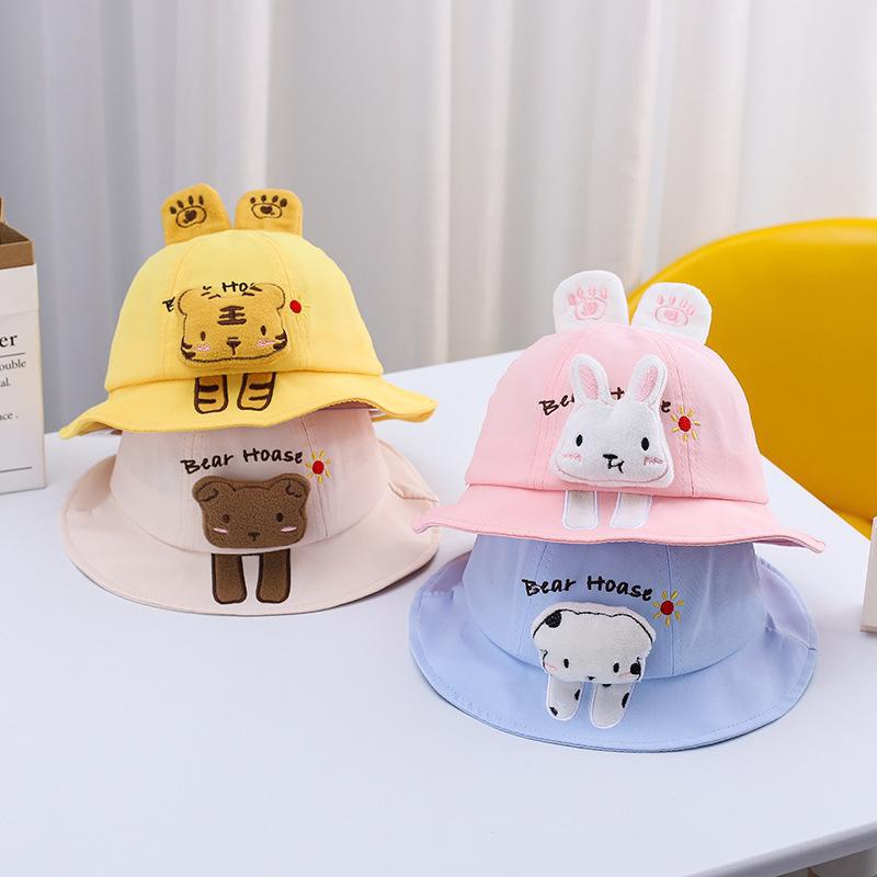 Cute Cartoon 3D Animals Baby Bucket Hats Boy Girl Outdoor Breathable ...