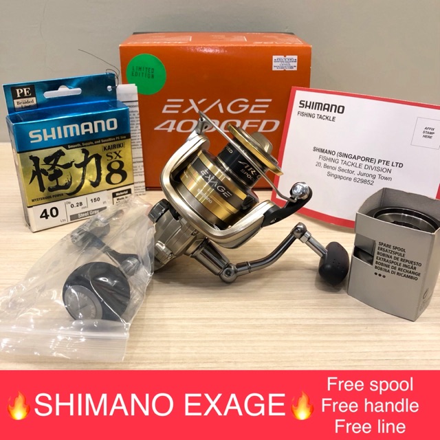 SHIMANO EXAGE REEL WITH KAIRIKI LINE & 1 YEAR WARRANTY SPINNING FISHING ...