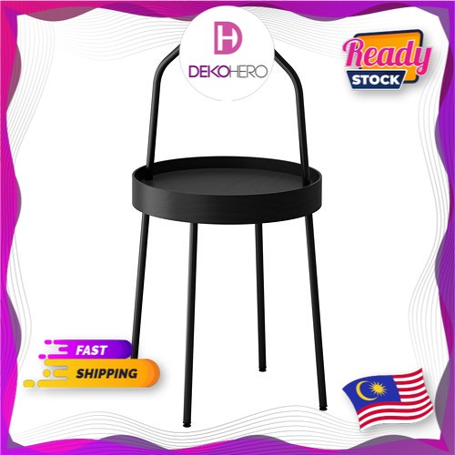 i.k.e.a BURVIK Side Table with Handle Black Shopee Malaysia