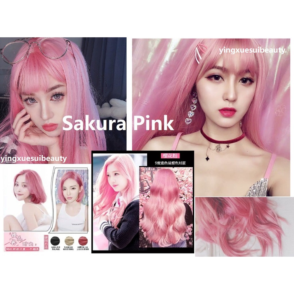 🔥SHip Today 🔥 Hair Color cream 100ml / Rose Gold Sakura Pink Milk Tea ...