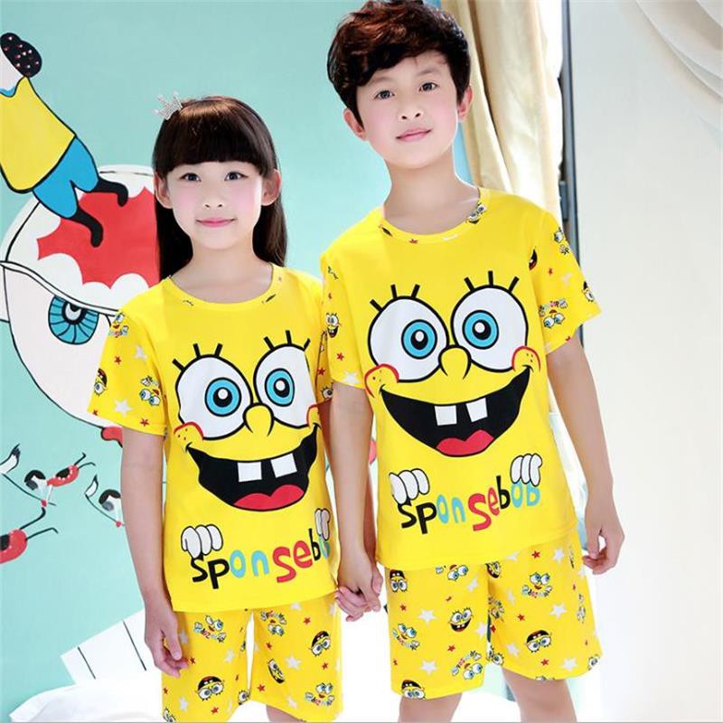 Summer Boys Clothes Set Cartoon Spongebob T-shirts+Shorts Children ...
