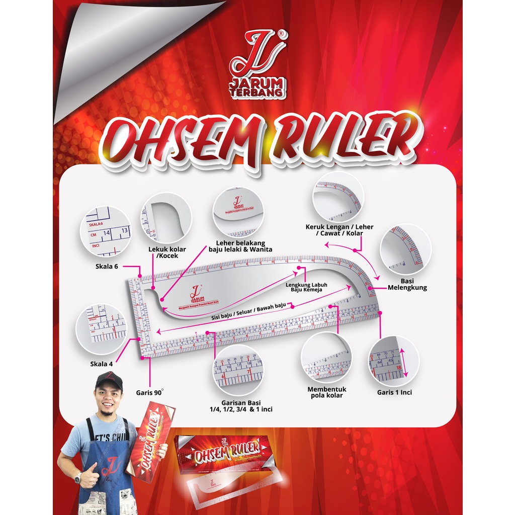 Pembaris Tukang Jahit "Ohsem Ruler" | Shopee Malaysia