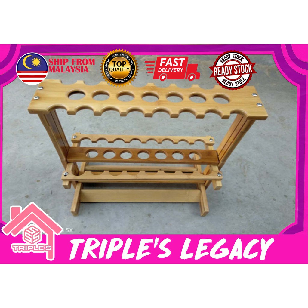Rak Pancing kayu 23 lubang kayu Plastic Fishing Rod Holder rak Fishing ...