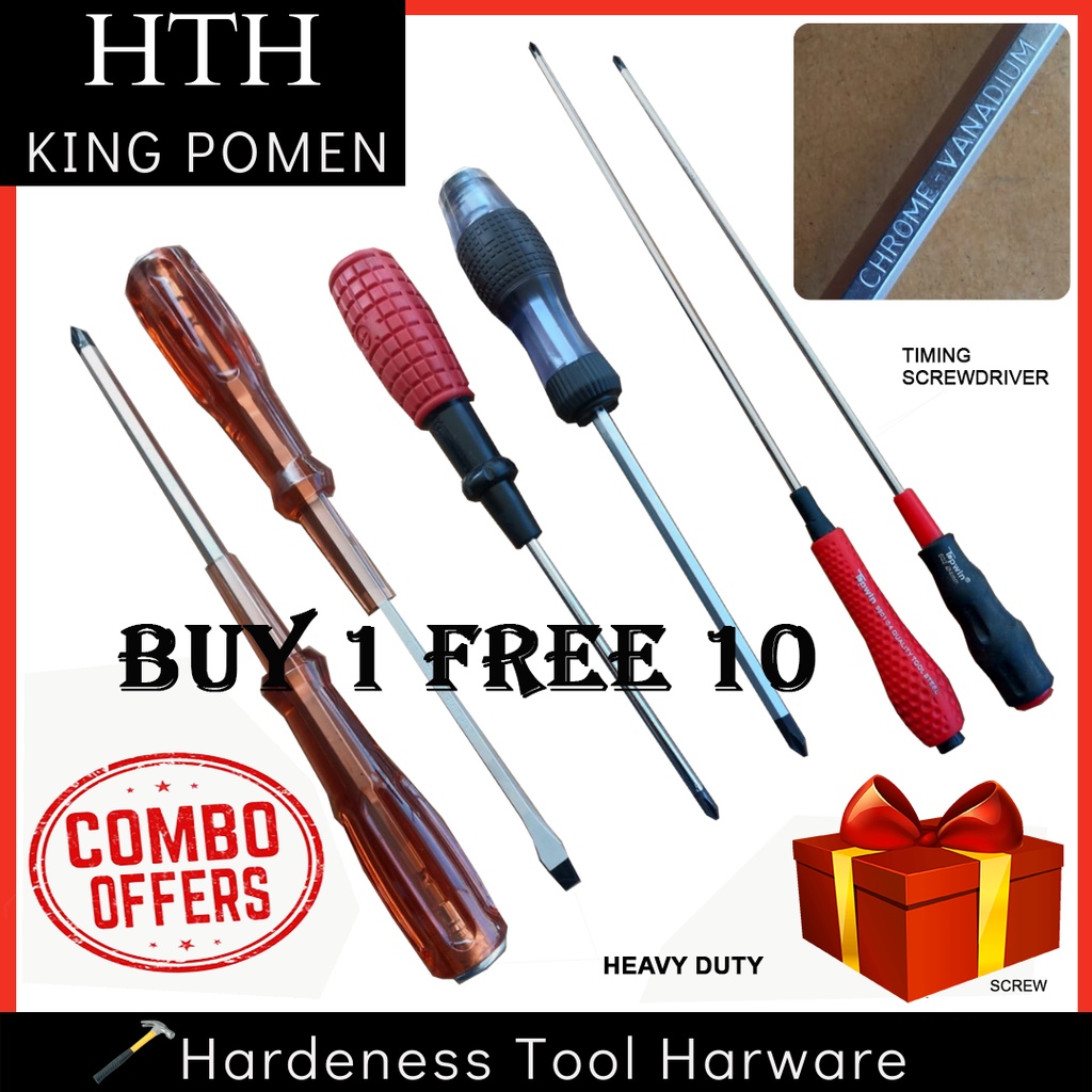 HTH [Harden] Magnetic Screwdriver Heavy Duty Pemutar Skru Screw Driver ...