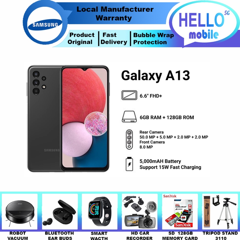 7.7 SAMSUNG GALAXY A13 💥6GB+128GB💥🎁FREE GIFT🎁 100% ORIGINAL SAMSUNG ...