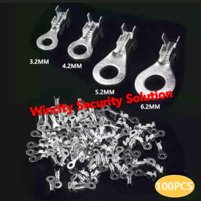 WSS (50Pcs) Wire Crimp Terminal Round Fork Terminal Lug Ring Cable Lugs ...