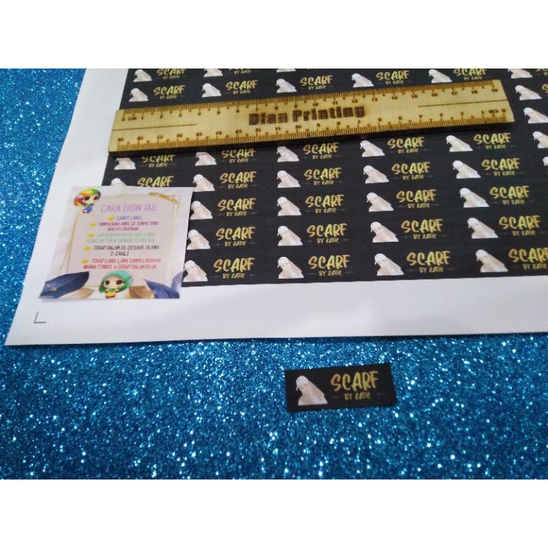 sticker label tudung shawl telekung.. Iron on label(label tag jenama ...