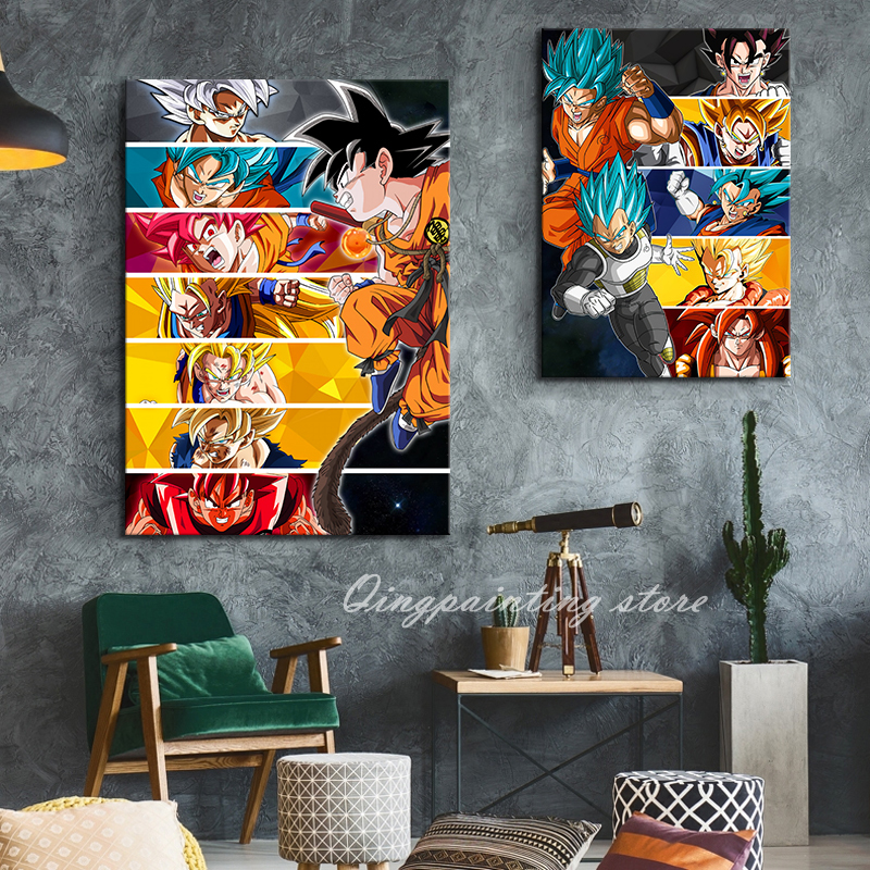 1 PCS Dragon Ball Characters Anime Collection Canvas Poster Wall Art ...