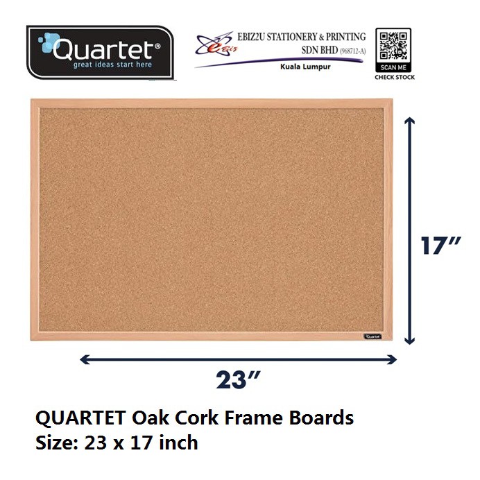 QUARTET Oak Cork Frame Boards size: 23 x 17 inch (Notice board, cork ...