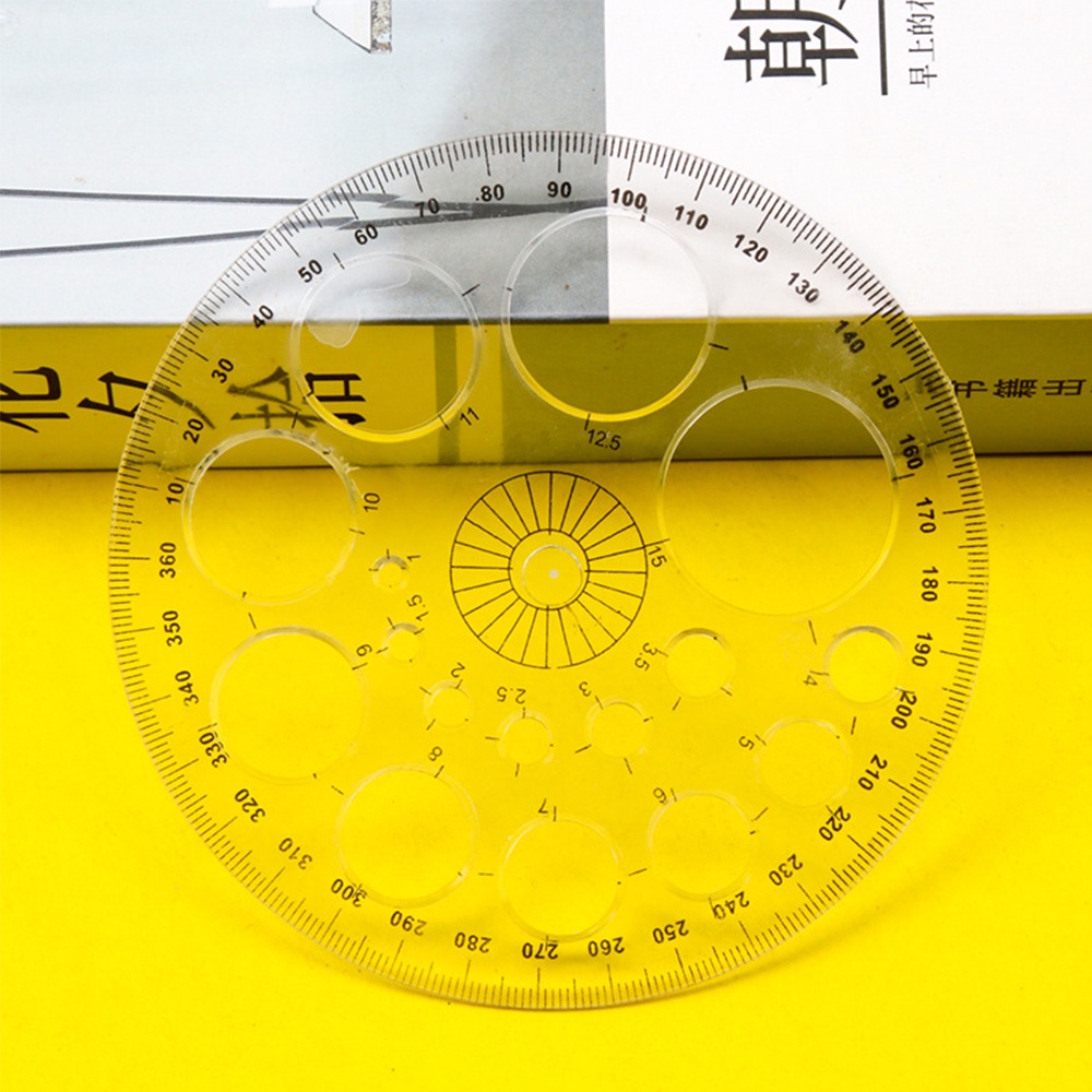 360 Degree Protractor Disc Scale Drawing Circle Tool Student Stationery ...