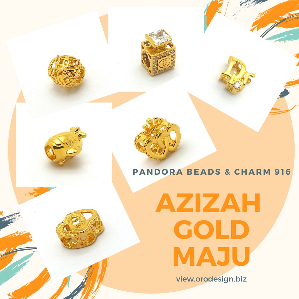 Pandora Charm & Beads 💎 Emas 916 💎 Orodesign 🌟🌟 RARE & UNIQUE Type 💍 🌟🌟 ...