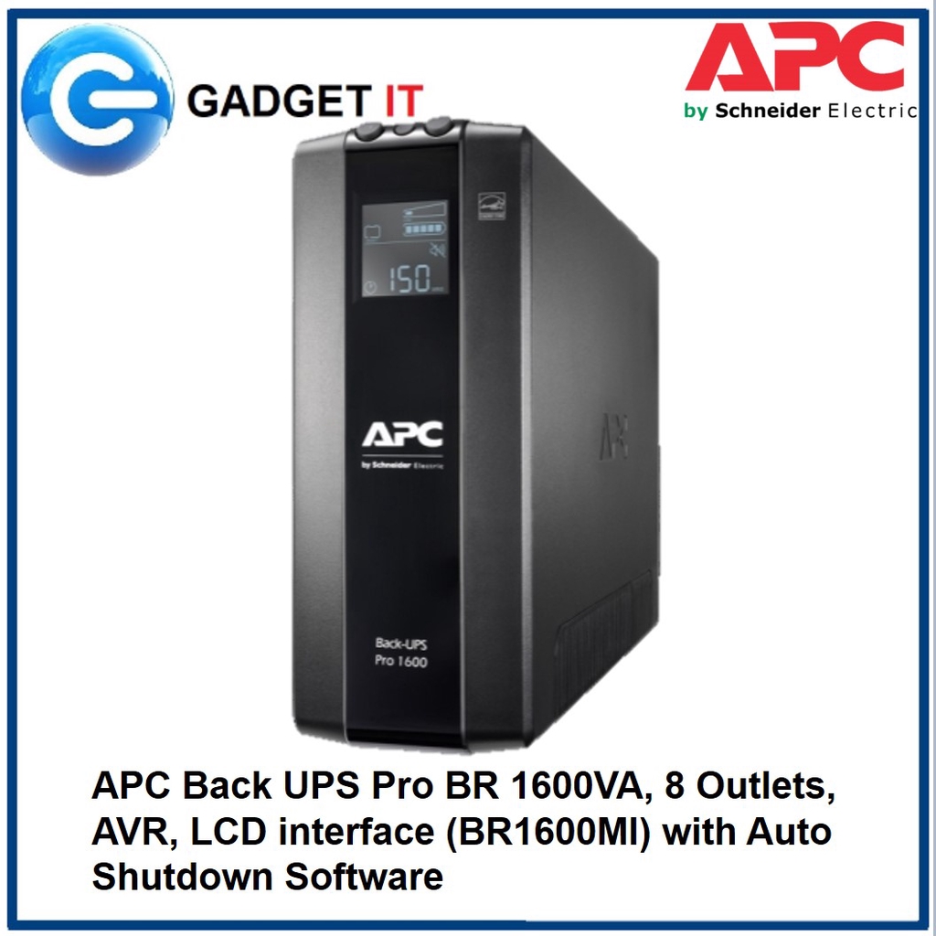 APC Back UPS Pro BR 1600VA, 8 Outlets, AVR, LCD interface (BR1600MI ...