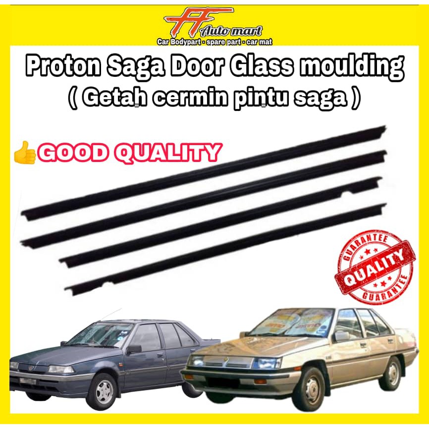 PROTON SAGA LAMA DOOR GLASS MOULDING OUTER (WITH CLIP) / GETAH CERMIN ...