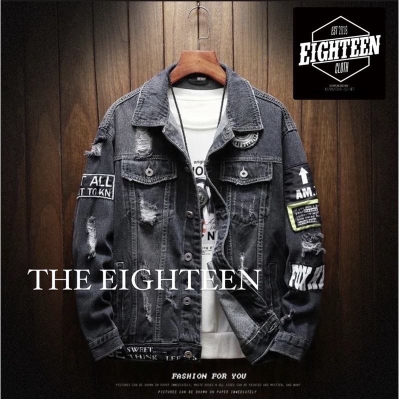 Men's Ripped JEANS Jacket Men's DENIM Latest FASHION Men's Tops Patch ...