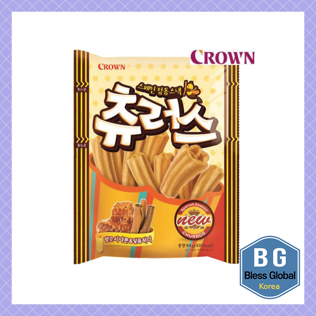 CROWN Churros Snack 84g / Bundle of 3 / Sweet Korean Snack | Shopee ...