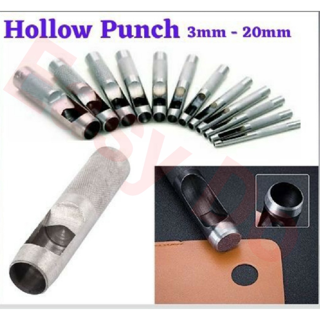3mm -16mm Round Hollow Punch Set Hand Tools Hole Punching Leather ...