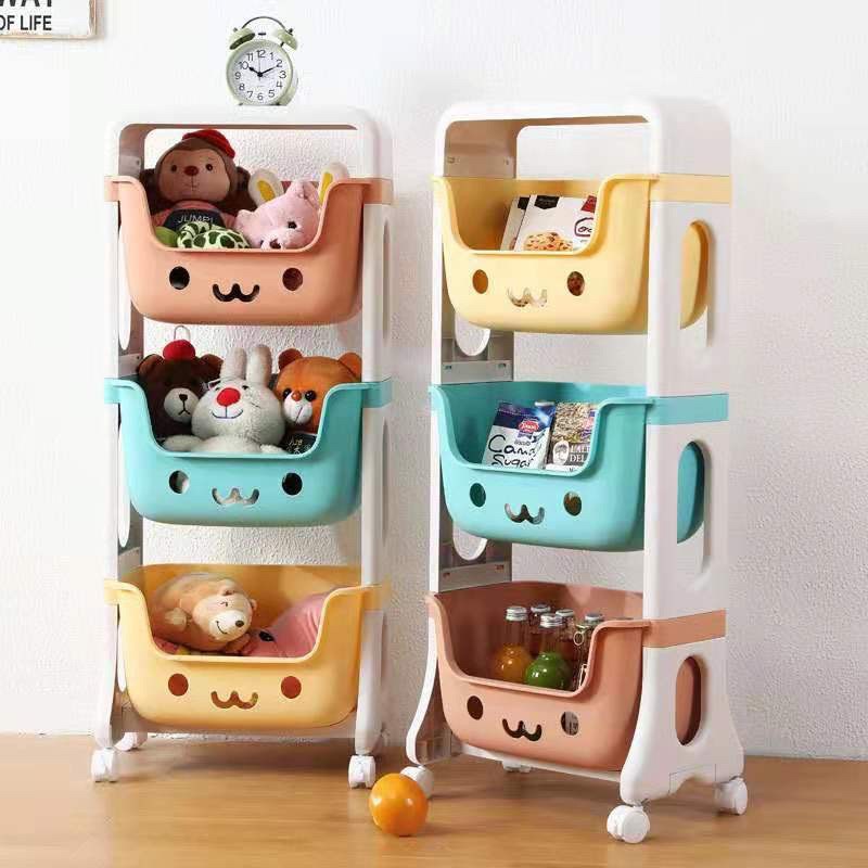 Kids Toys Storage Trolley Multi-layer Organizer Storage Cabinet Living ...