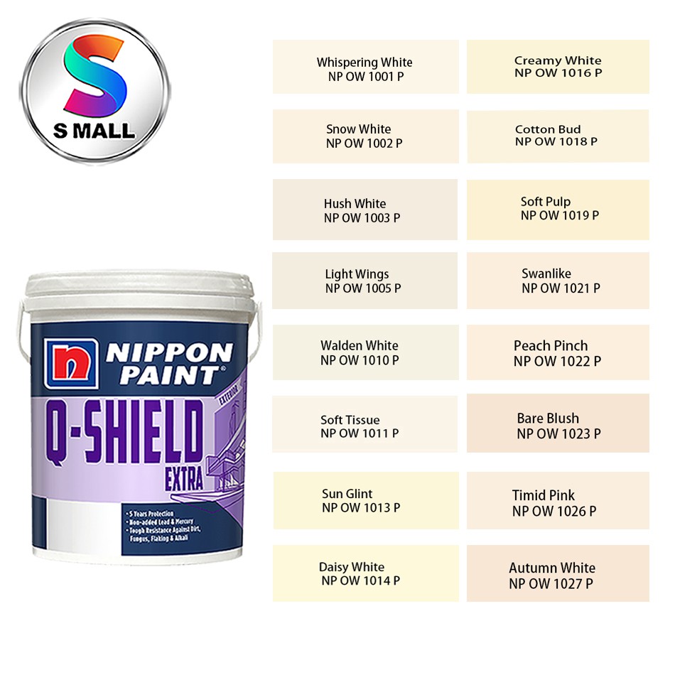 (1001-1027) 1L Nippon Paint Exterior Q-Shield Extra Timeless Off-Whites ...